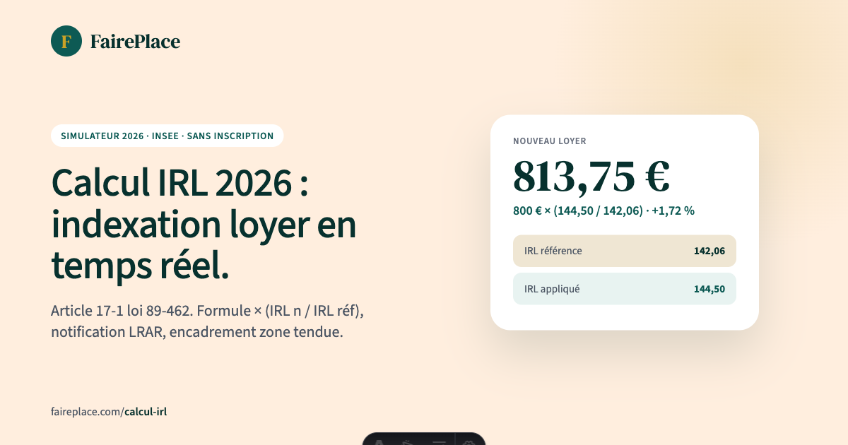 Simulateur IRL 2026 : calcul de révision de loyer gratuit